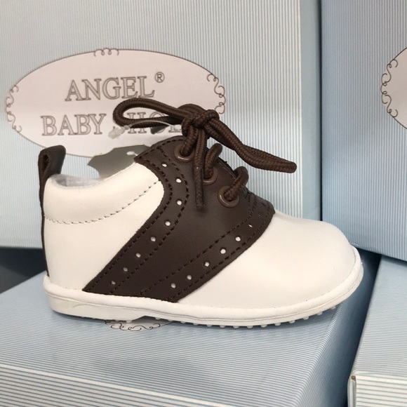 Angel | Shoes | Angel Baby Shoes Brown N White Leather | Poshmark